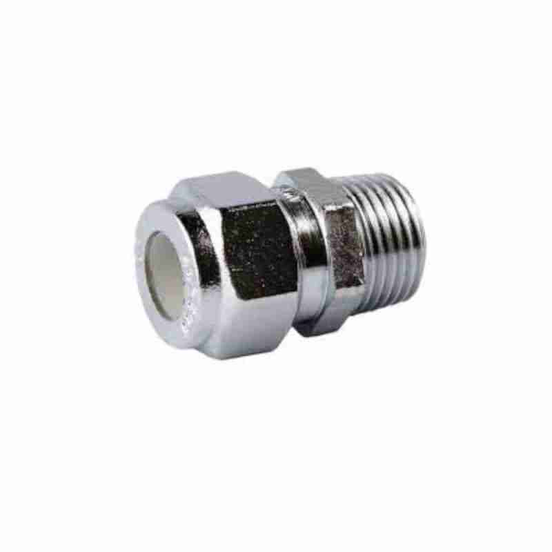 1/2" chrome plated male nylon compression union | 1/2 chrome nylon union