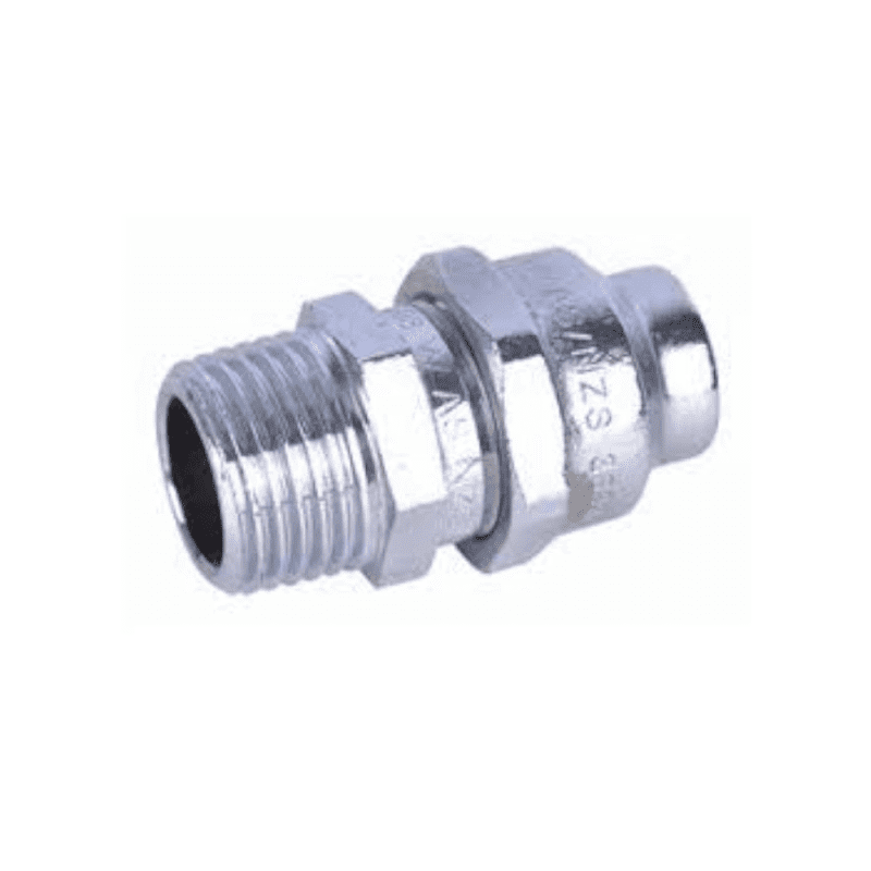 Chrome plated Brass 1/2" x 1/2" flared | Chrome plated 1/2" flared fitting