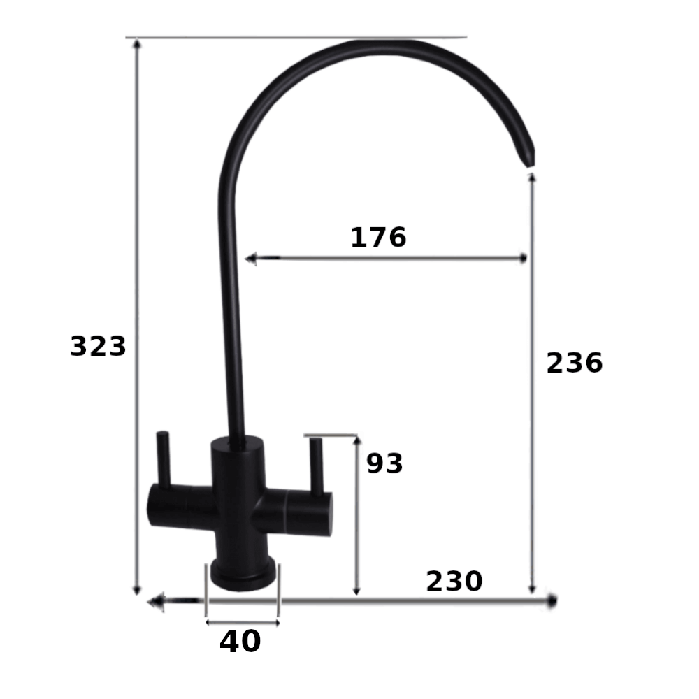 Black dual water filter tap | Matte black dual water filter tap