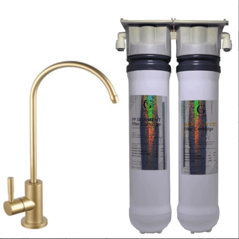 Gold water filter tap | Gold filter tap | Brushed gold filter tap